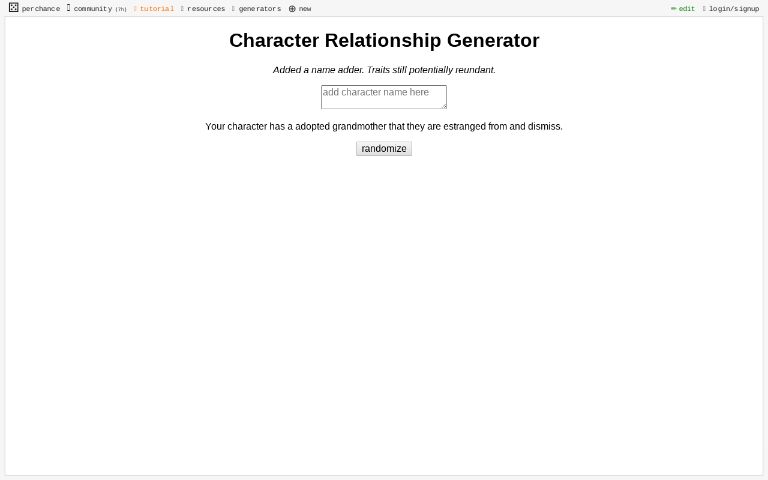 Character Relationship Generator