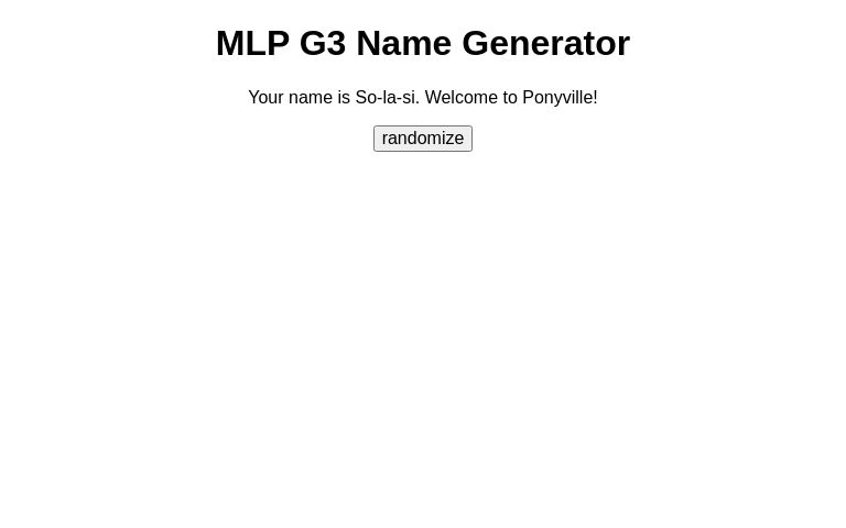 MLP G3 Name Generator