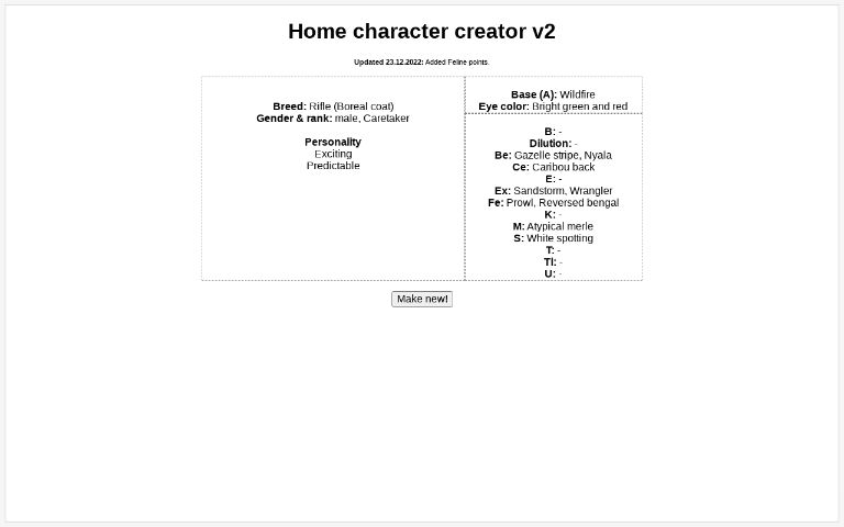Home character creator v2 ― Perchance Generator
