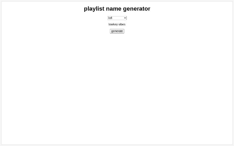 playlist name generator