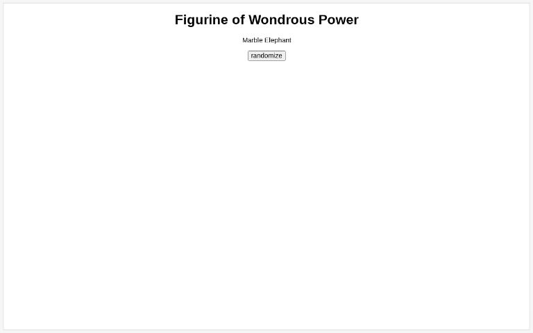 Figurine of Wondrous Power ― Perchance Generator