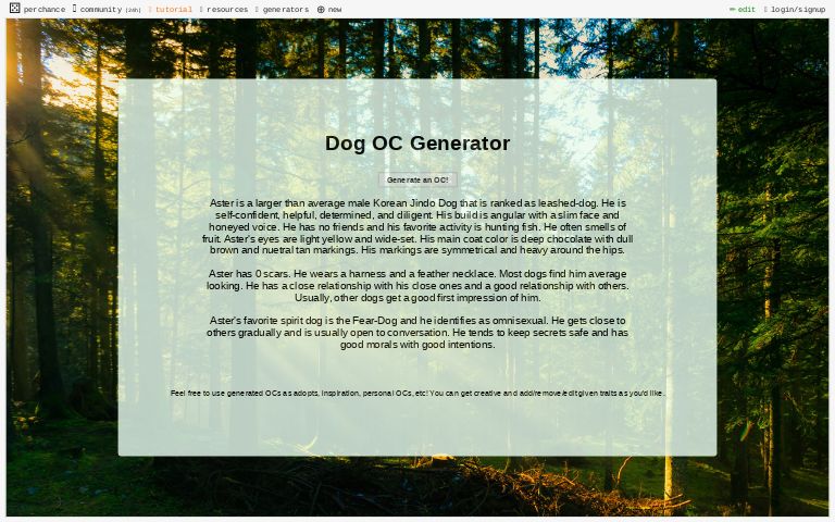 Dog OC Generator