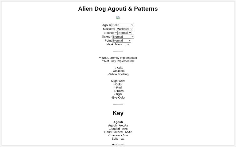 Alien Dog Agouti & Patterns ― Perchance Generator