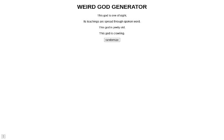 WEIRD GOD GENERATOR