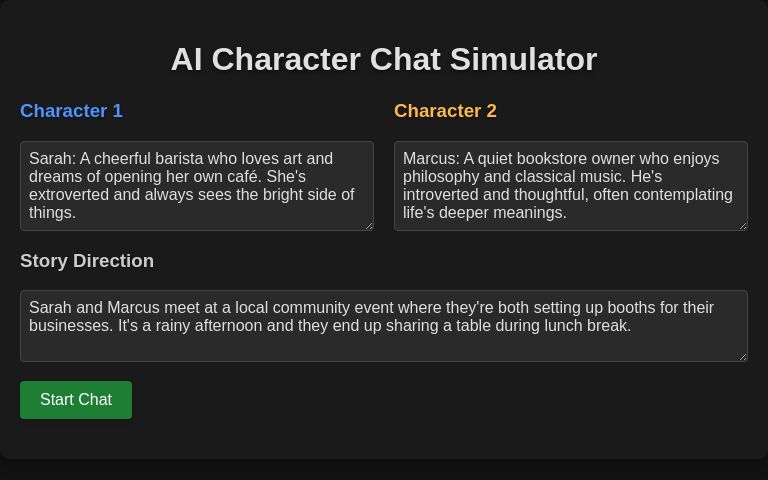 AI Character Chat Simulator