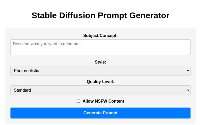 Stable Diffusion Prompt Generator