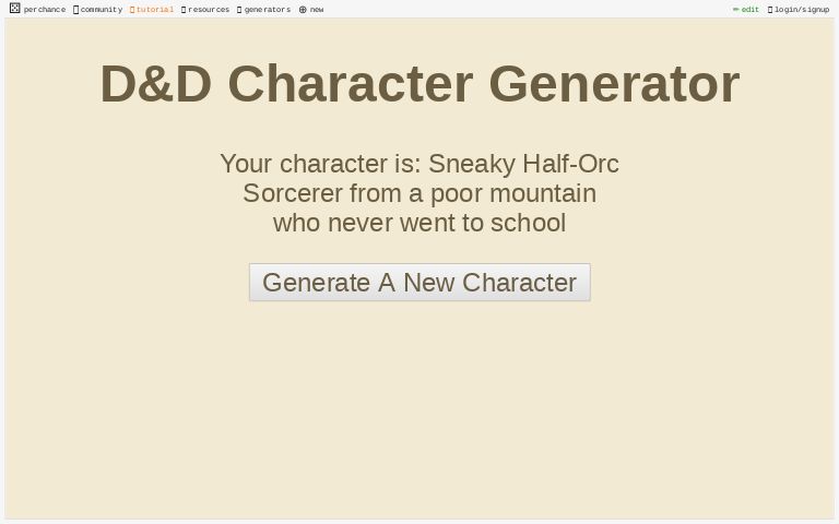 D&D Character Generator