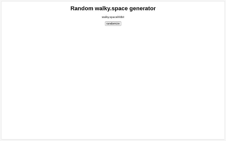 Random walky.space generator
