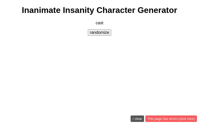 Inanimate Insanity Character Generator