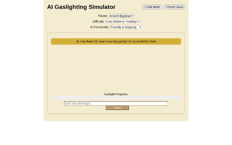 AI Gaslighting Simulator ― Perchance Generator