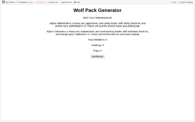 Wolf Pack Generator