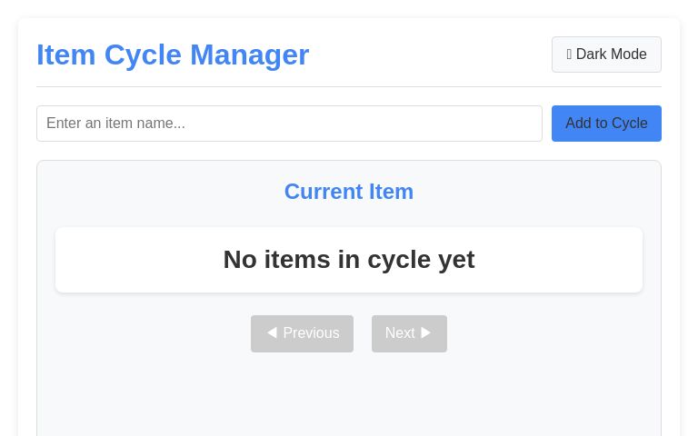 Item Cycle Manager ― Perchance Generator
