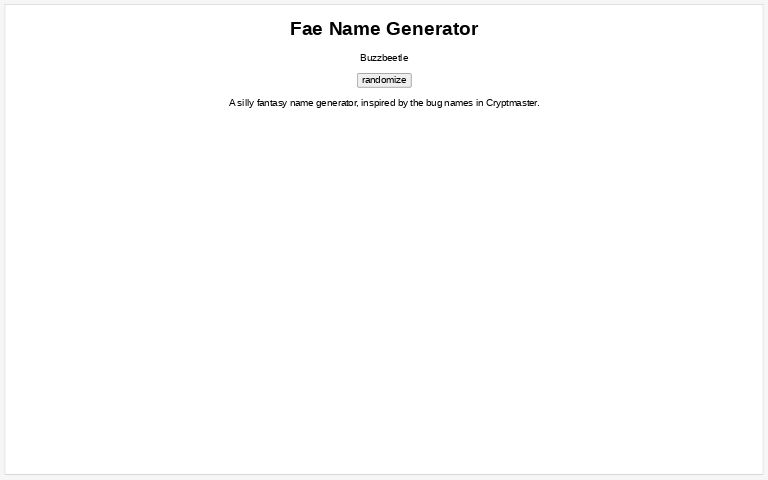 Fae Name Generator