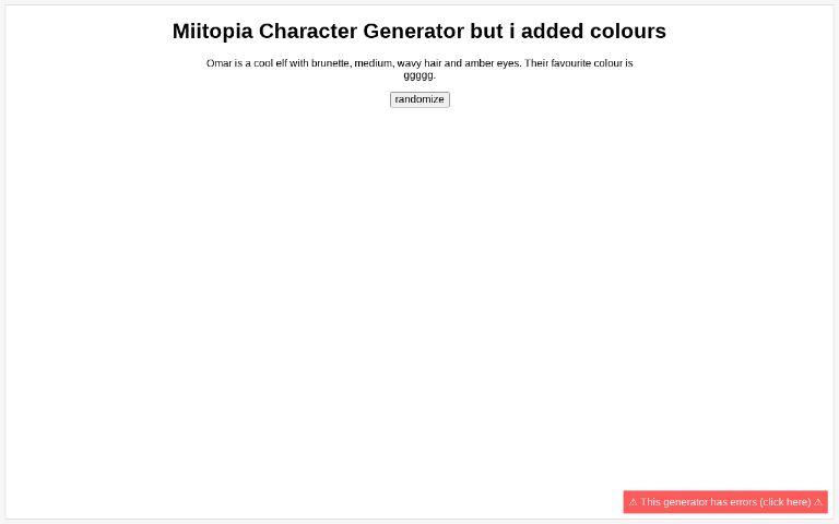 Miitopia Character Generator but i added colours
