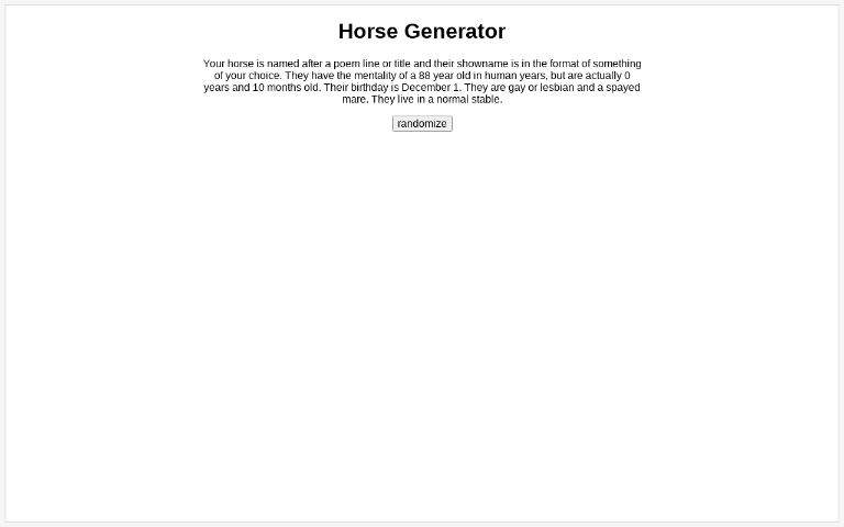 Horse Generator