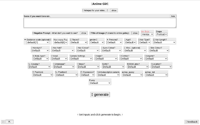 ⛩️Anime Girl⛩️ ― Perchance Generator