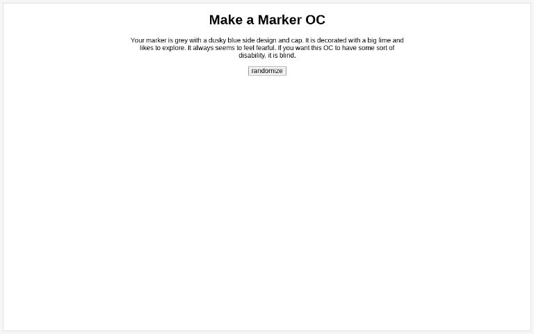 Make a Marker OC ― Perchance Generator