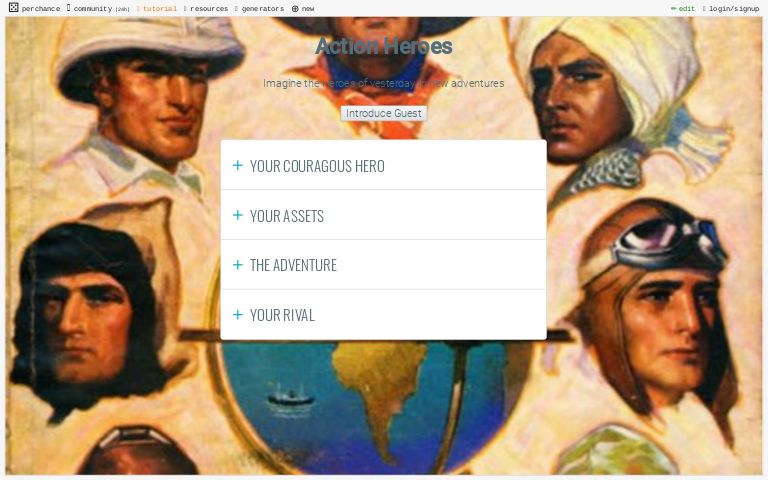 Action Heroes ― Perchance Generator