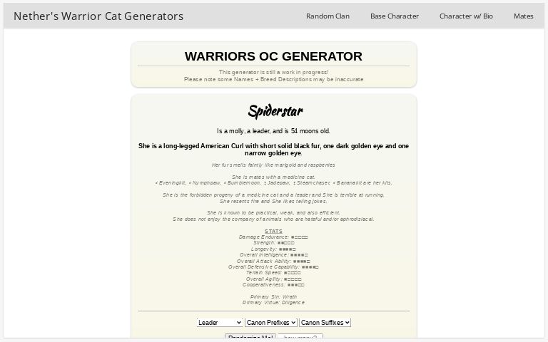 WARRIORS OC GENERATOR