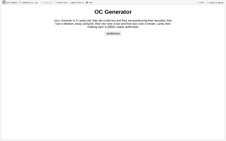 OC Generator ― Perchance