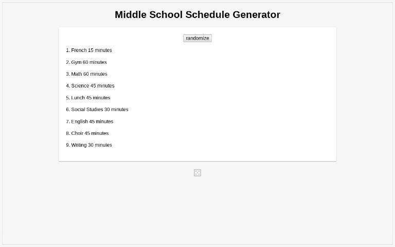 Middle School Schedule Generator