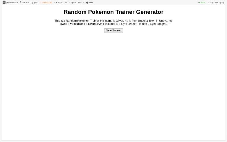 Random Pokemon Trainer Generator