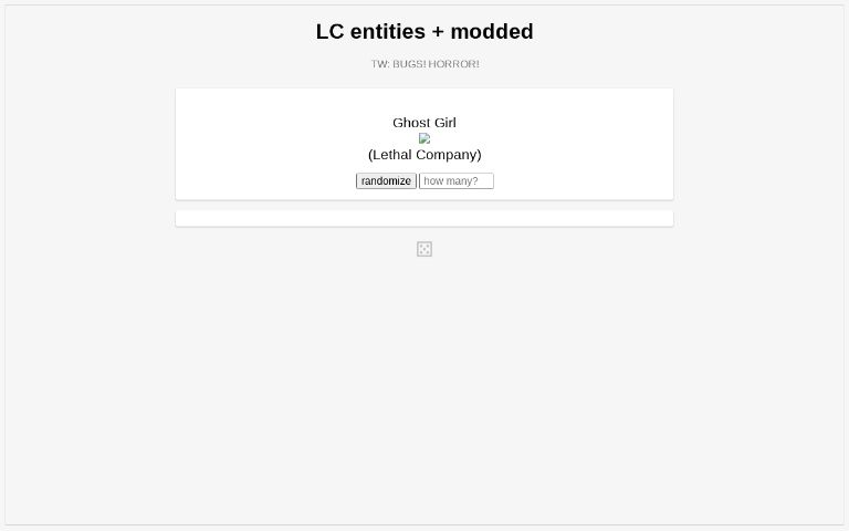LC entities + modded ― Perchance Generator