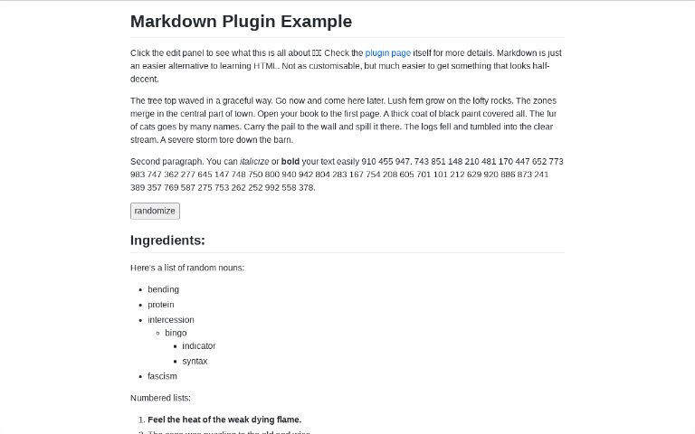 Markdown Plugin Example
