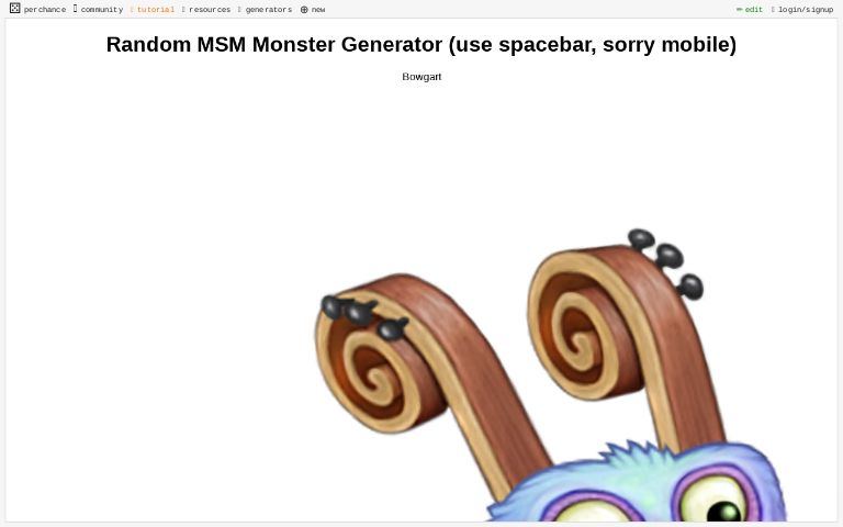 Random MSM Monster Generator (use spacebar, sorry mobile)