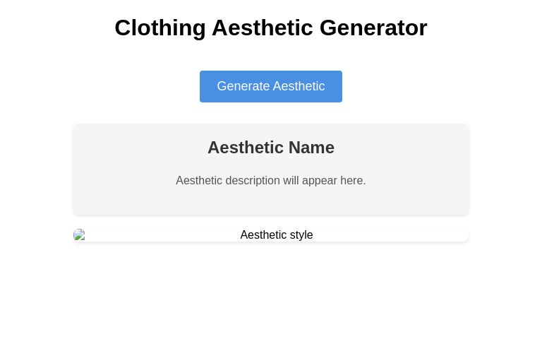 Clothing Aesthetic Generator