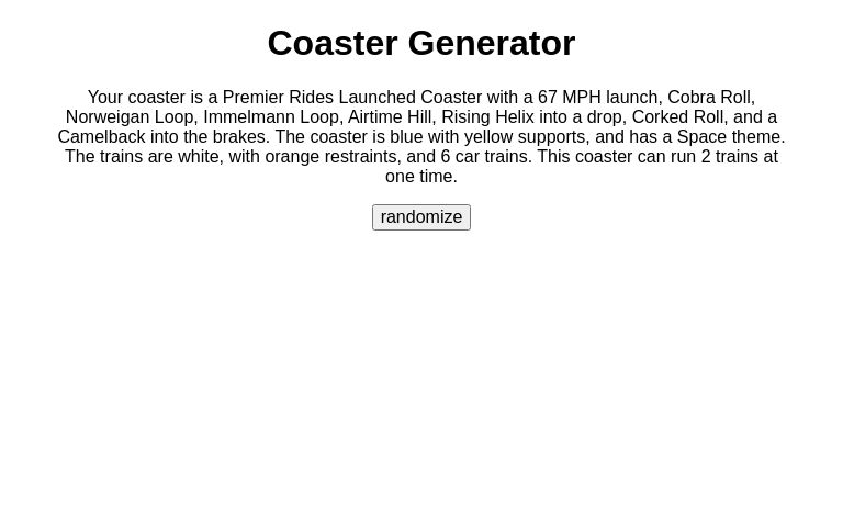 Coaster Generator