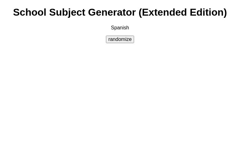 School Subject Generator (Extended Edition)