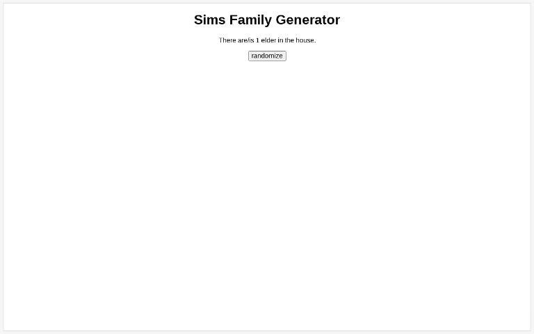 Sims Family Generator