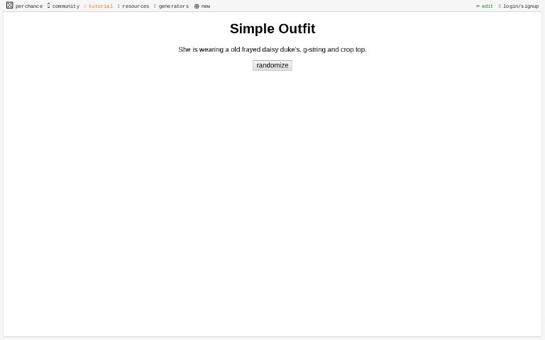 Simple Outfit ― Perchance Generator