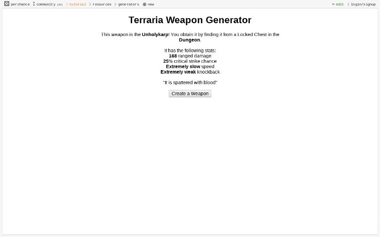 Terraria Weapon Generator