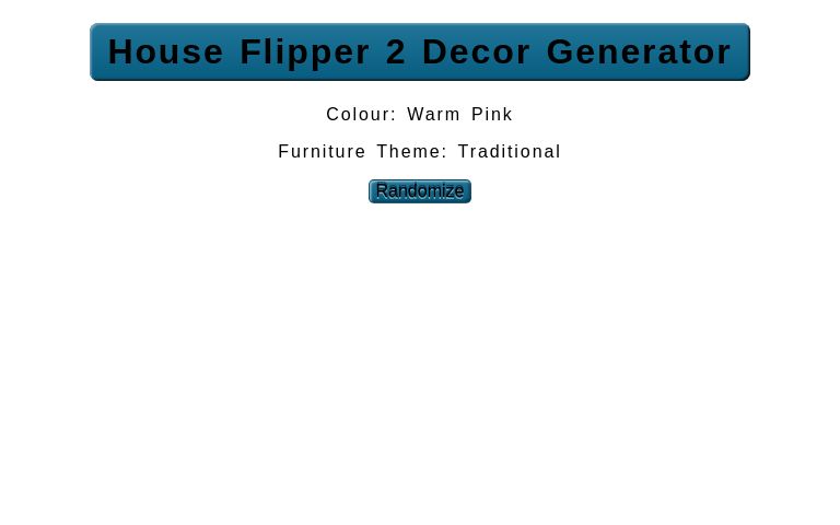 House Flipper 2 Decor Generator