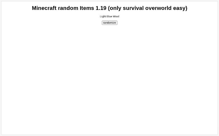 Minecraft random Items 1.19 (only survival overworld easy) ― Perchance Generator