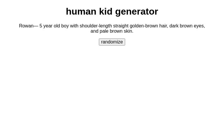 human kid generator