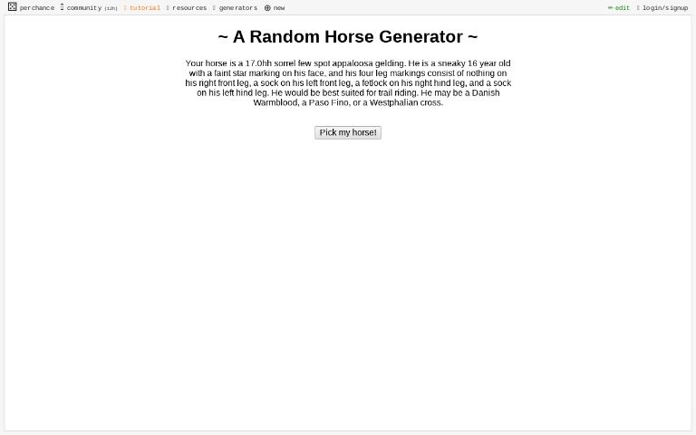 A Random Horse Generator