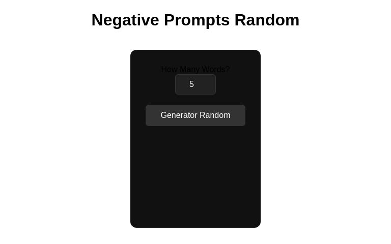 Negative Prompts Random ― Perchance Generator