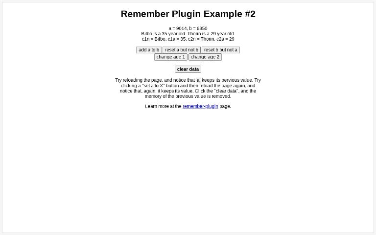 Remember Plugin Example #2