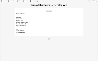 Sonic Character Generator wip