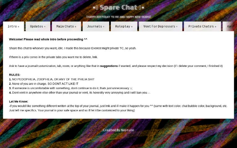 ⋆𑁍 𝕊𝕡𝕒𝕣𝕖 ℂ𝕙𝕒𝕥 𑁍⋆ ― Perchance Generator
