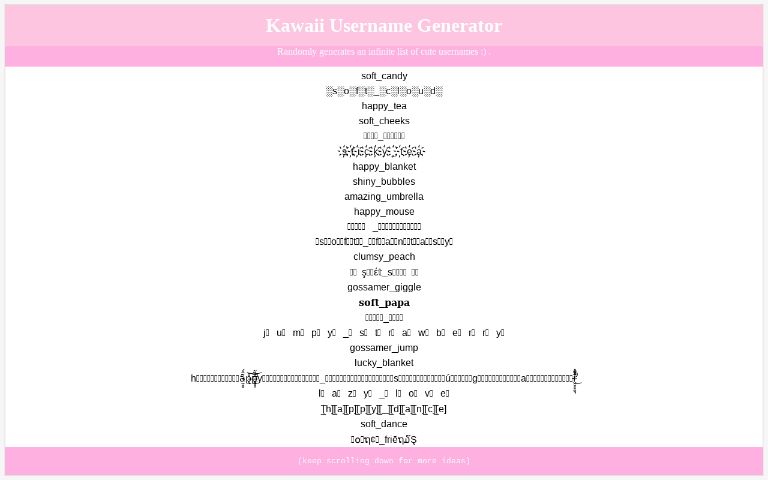 Kawaii Username Generator
