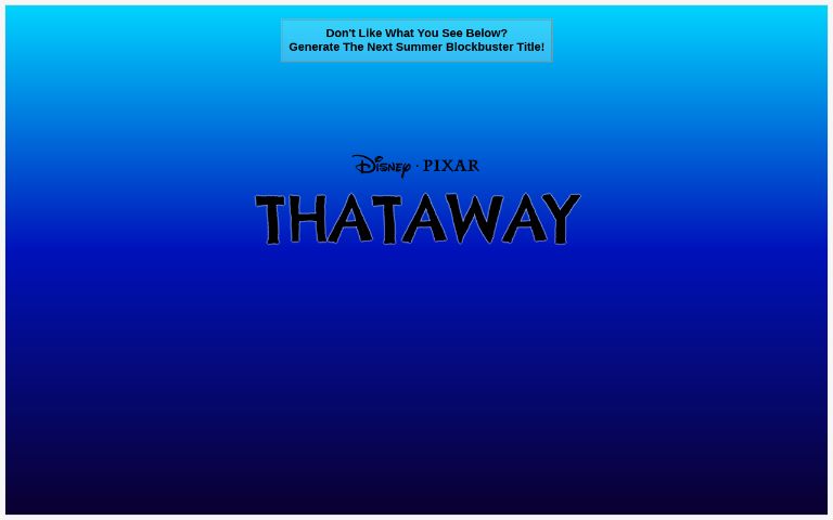 Disney Pixar Movie Titles ― Perchance Generator