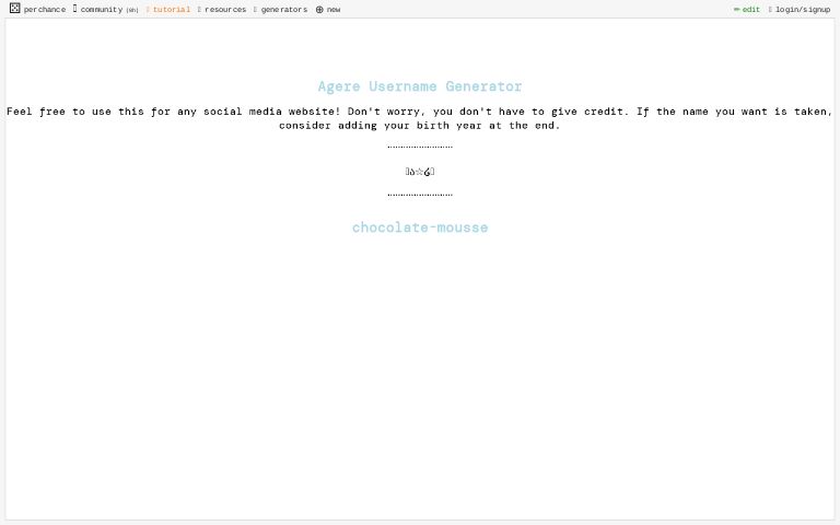 Agere Username Generator