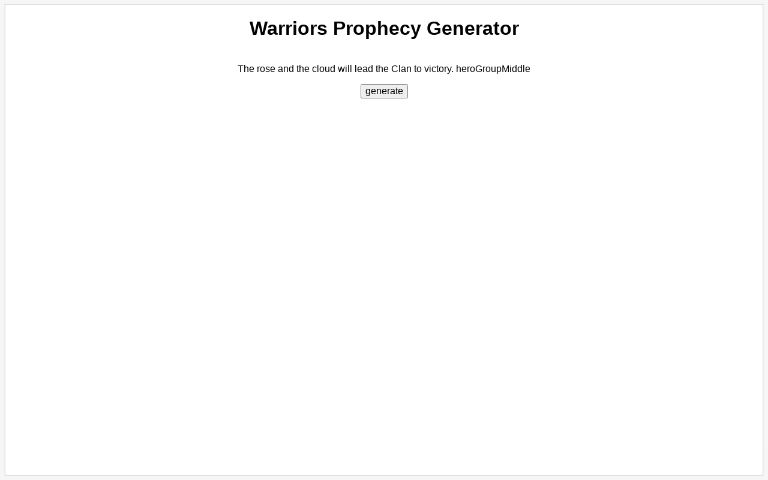 Warriors Prophecy Generator