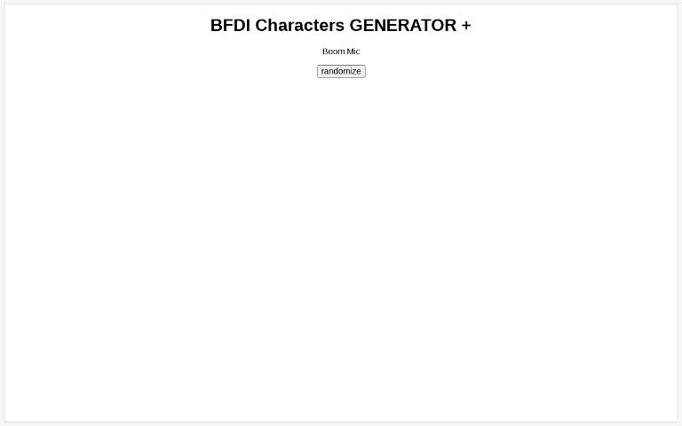 BFDI Characters GENERATOR