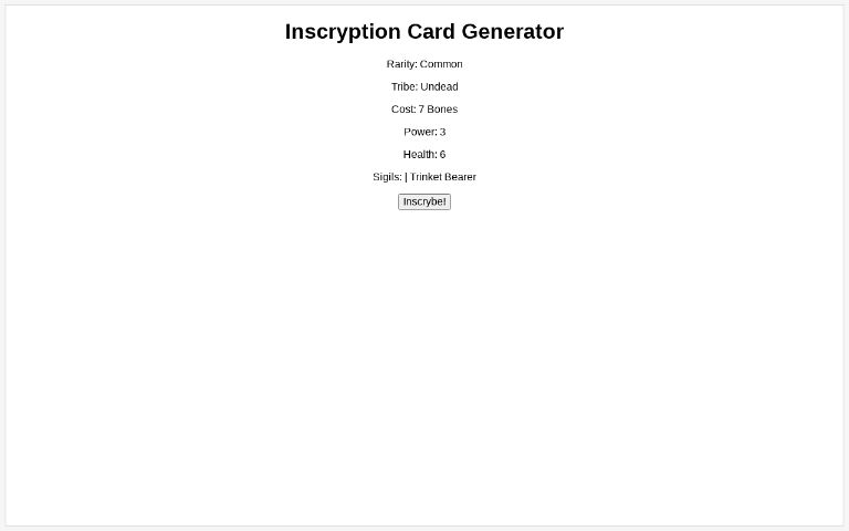 Inscryption Card Generator