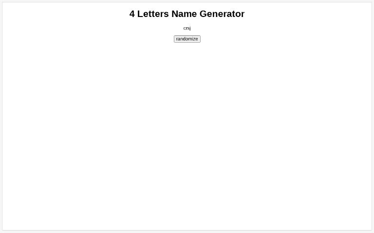 4 Letters Name Generator